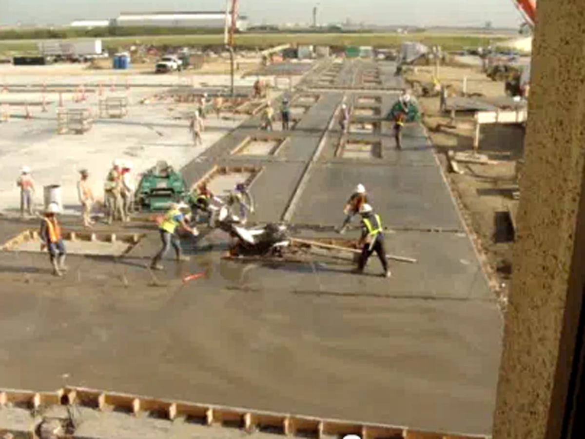 Concrete buffer gone wild at a construction site - CBS News