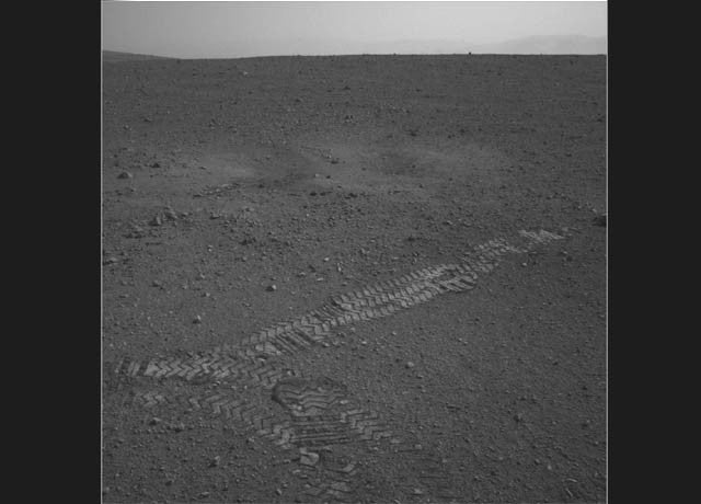 Mars Rover Tracks The Opportunity Rover Looking Back At Its Tracks On