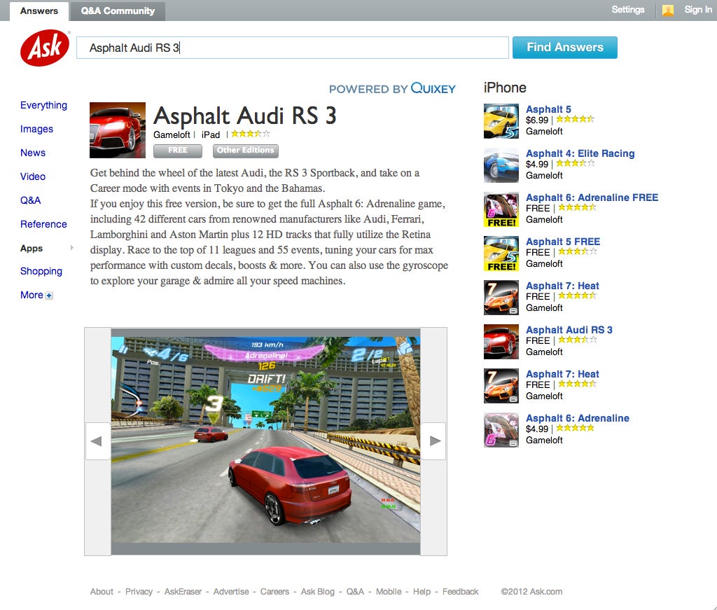 Ask.com adds mobile apps to its search results - CBS News