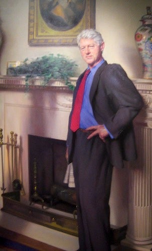 The hidden image in Bill Clinton's official portrait - CBS News