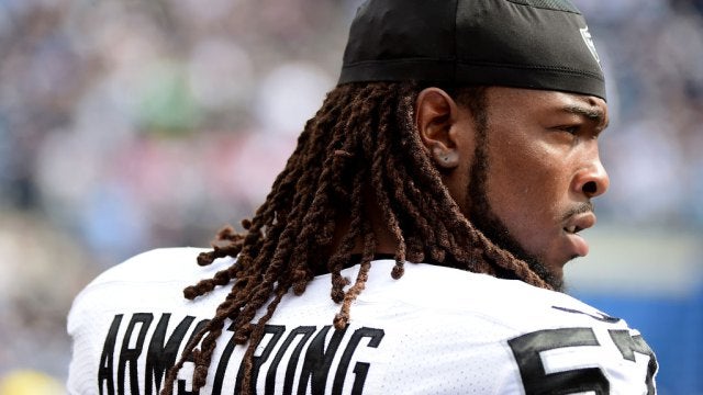 NFL player Aravious "Ray-Ray" Armstrong of the Oakland Raiders ...