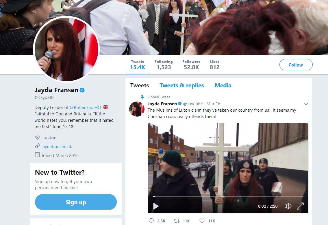 Trump tweet today: Anti-Muslim videos retweeted from Jayda Fransen ...
