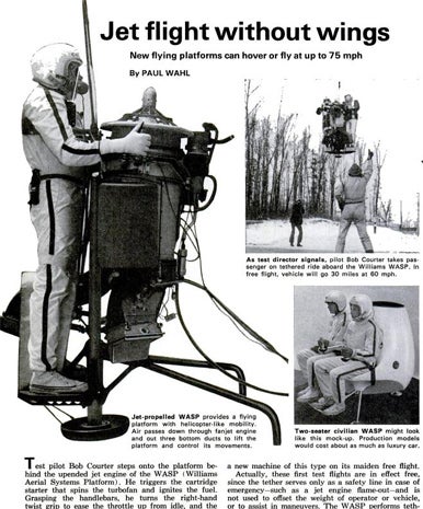 Williams X-Jet. A compact personal VTOL jet aircraft for quick recon ...