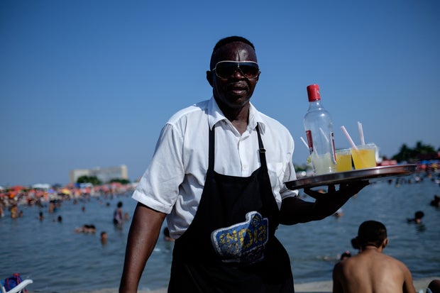 Brazilians head to the beach