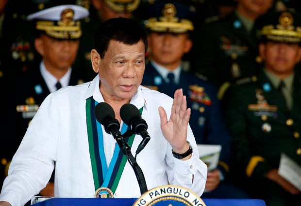 Philippine President Rodrigo Duterte's most outrageous statements - CBS ...