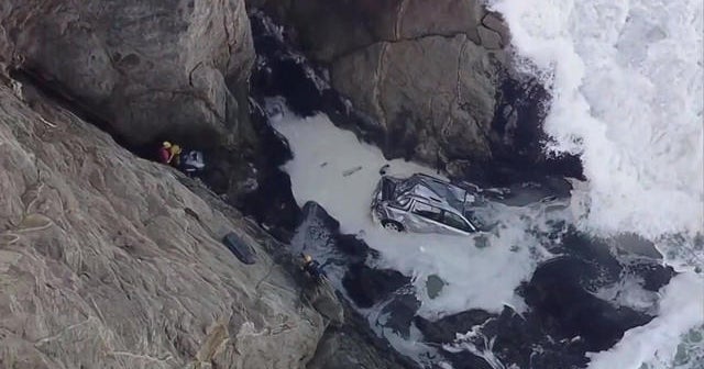 Driver plunges off California cliff, survives with no serious injuries ...