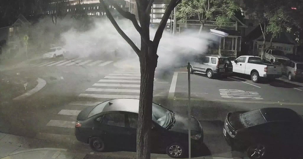Caught On Video: Driver Hits Long Beach Roundabout, Launches 15 Feet ...