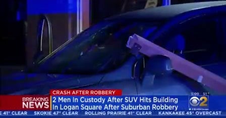 2 Men In Custody After SUV Hits Building In Logan Square After Suburban ...