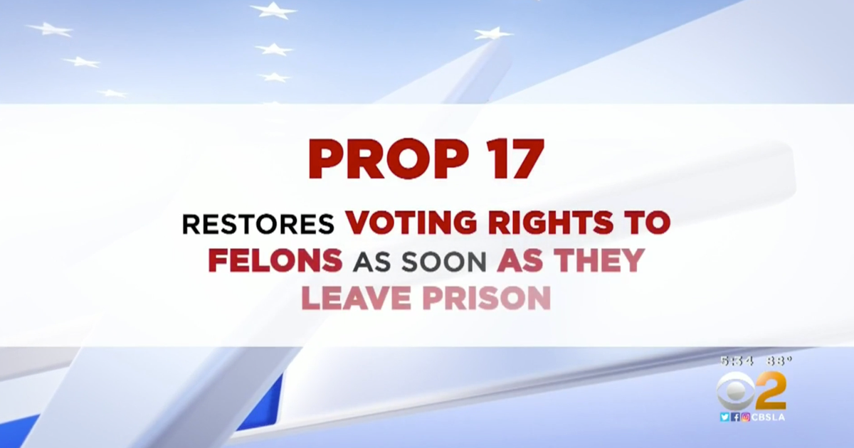 Prop. 17 Easily Passes, Giving Voting Rights For Calif. Felons As Soon ...