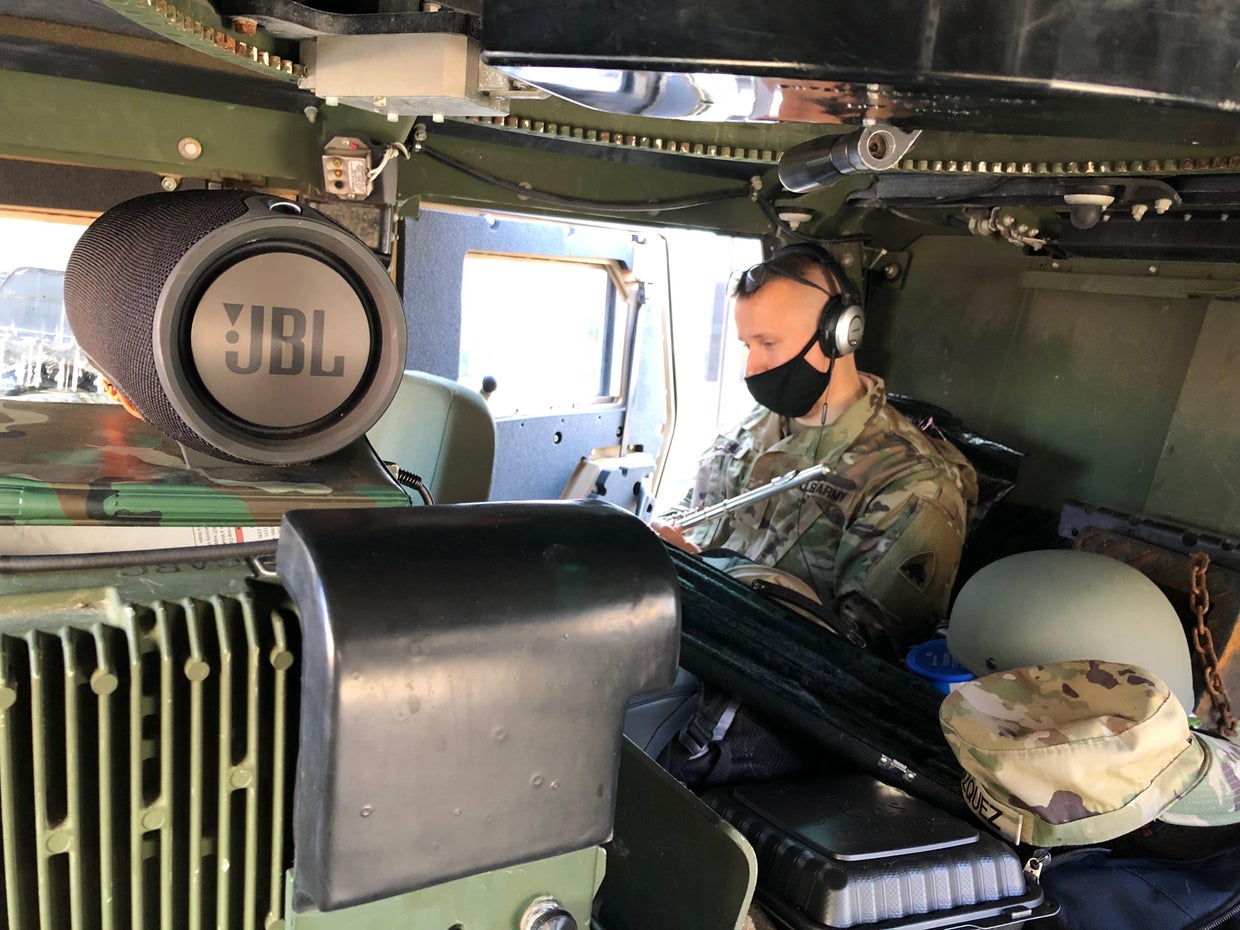 National Guardsman Jacob Kohut, who is also a teacher, leads Zoom ...