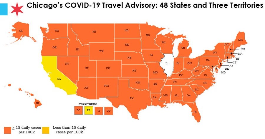 California, Puerto Rico Off Chicago Travel Advisory List - CBS Chicago