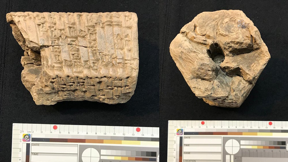 Ancient Cuneiform Stone Tablet, Rare Old Babylonian Prism Returned To ...